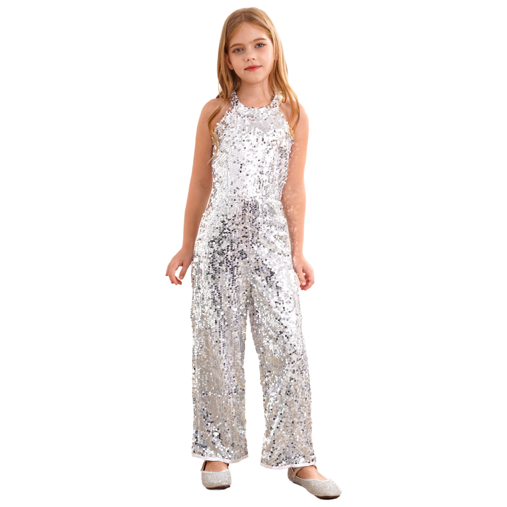 Click here for Aislor Kids Girls Shiny Sequins Dance Romper Halte... prices
