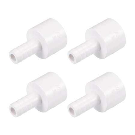 Uxcell 10mm Barb x 20mm Socket Straight PVC Pipe Fitting Adapter White ...