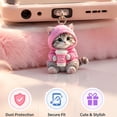 2D Acrylic Cute Cartoon Cat Phone Dust Plug, Universal Type-C Port Anti ...