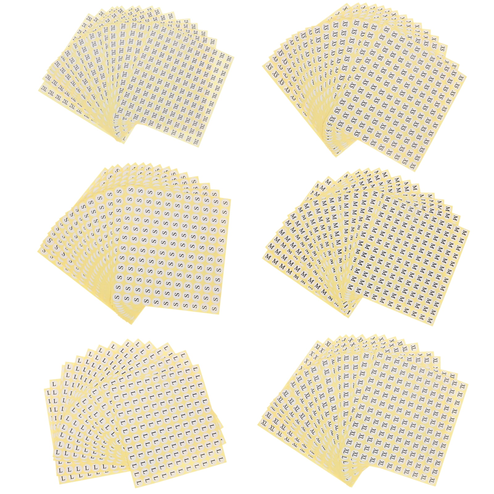 6 Sets Round Clothing Sticker Adhesive Size Labels Stickers Underwear ...
