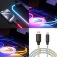 Braided USBC 66W Chargers Cable with LED Effects, 1m Cord for ...