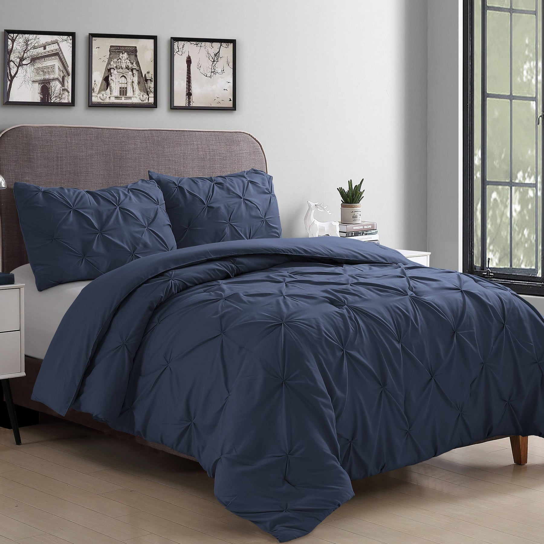 Swift Home Bedding Comforter Sets, Ultra Soft Cozy 3-Piece Pinch Pleat ...