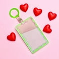 Cute Neon Green Transparent Acrylic ID Card Holder with Keychain for ...