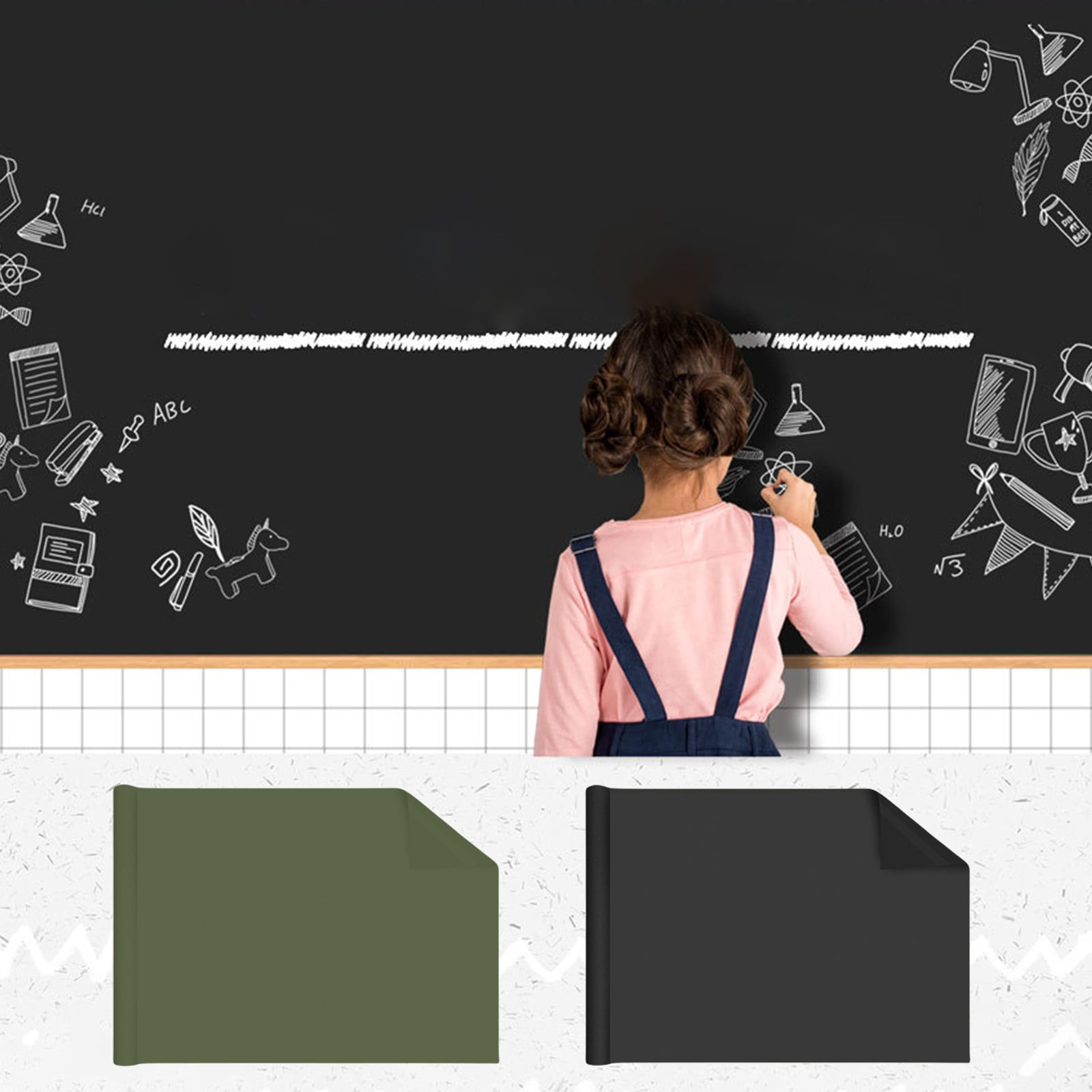 Vinilo de pared Blackboard | Tablero de dibujo reutilizable extraíble ...