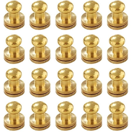 20 Pieces 6mm Round Head Button Studs Brass Leathercraft Studs Buttons ...