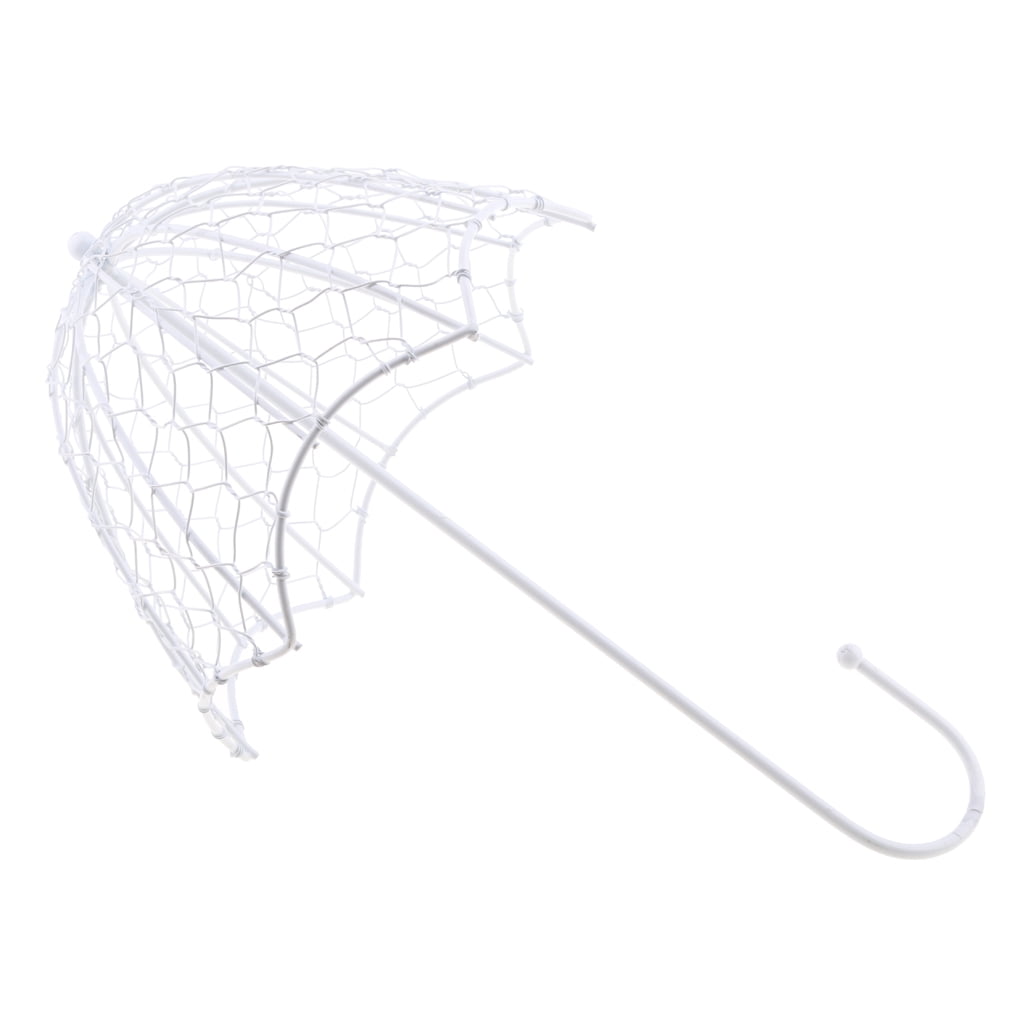 Vintage Iron Wire Frame Succulent Pot Hanging Holder - Umbrella Shape ...