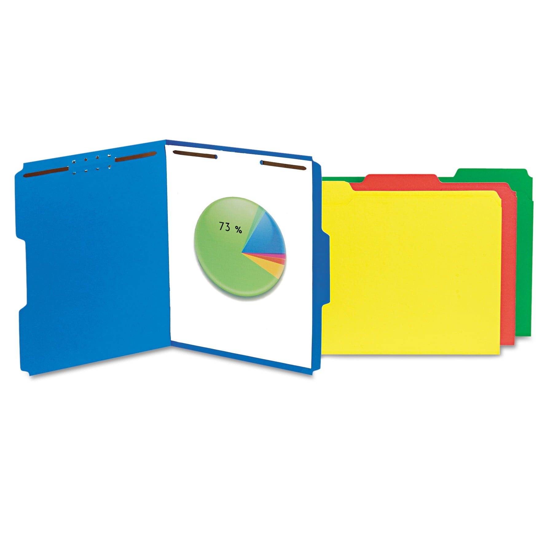 Deluxe Reinforced Top Tab Folders With Two Fasteners, 1/3-Cut Tabs ...