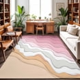 Abstract Area Rugs 4x6ft Pink Gradient Ocean Beach Waves Floor Rug Non ...