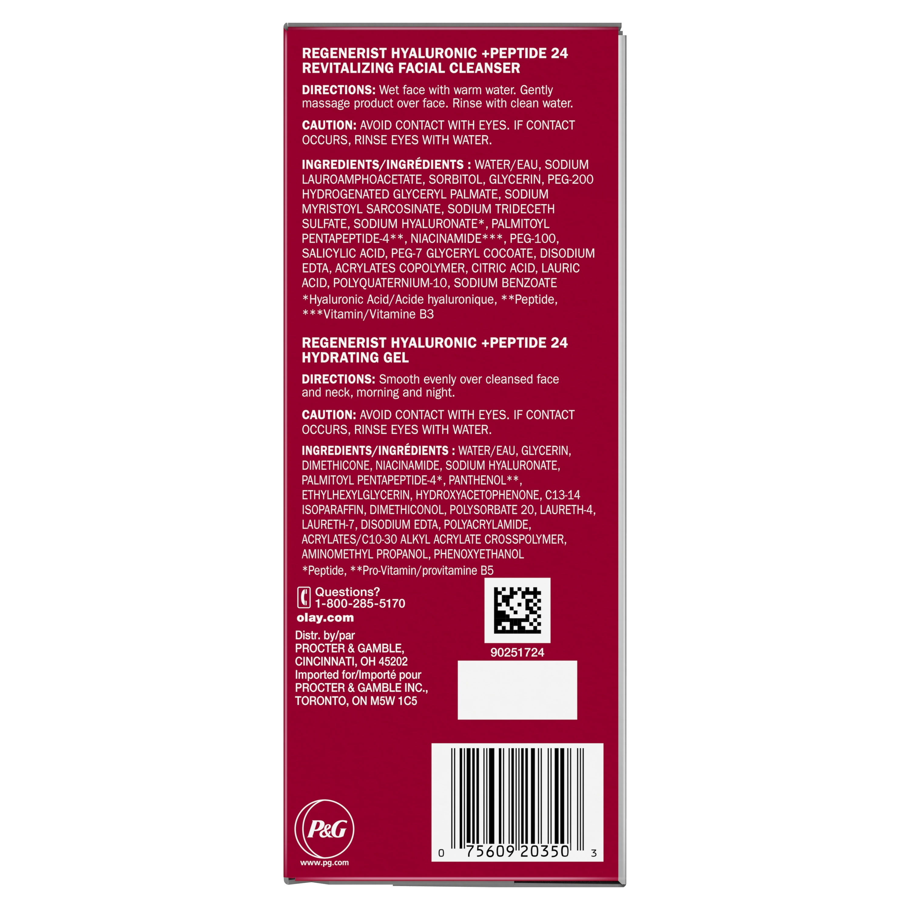 Olay Regenerist Hyaluronic Acid Value Pack, Face Wash and Gel Face ...