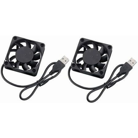 GDSTIME 5V USB Fan 60mm Mini Fan, 2 Pack 60mm x 15mm Brushless DC ...