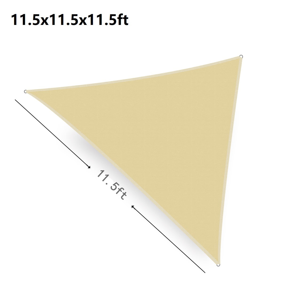 Shatex Triangle Sun Shade Sail UV Block Fabric 11.5ft Wheat with Steel ...