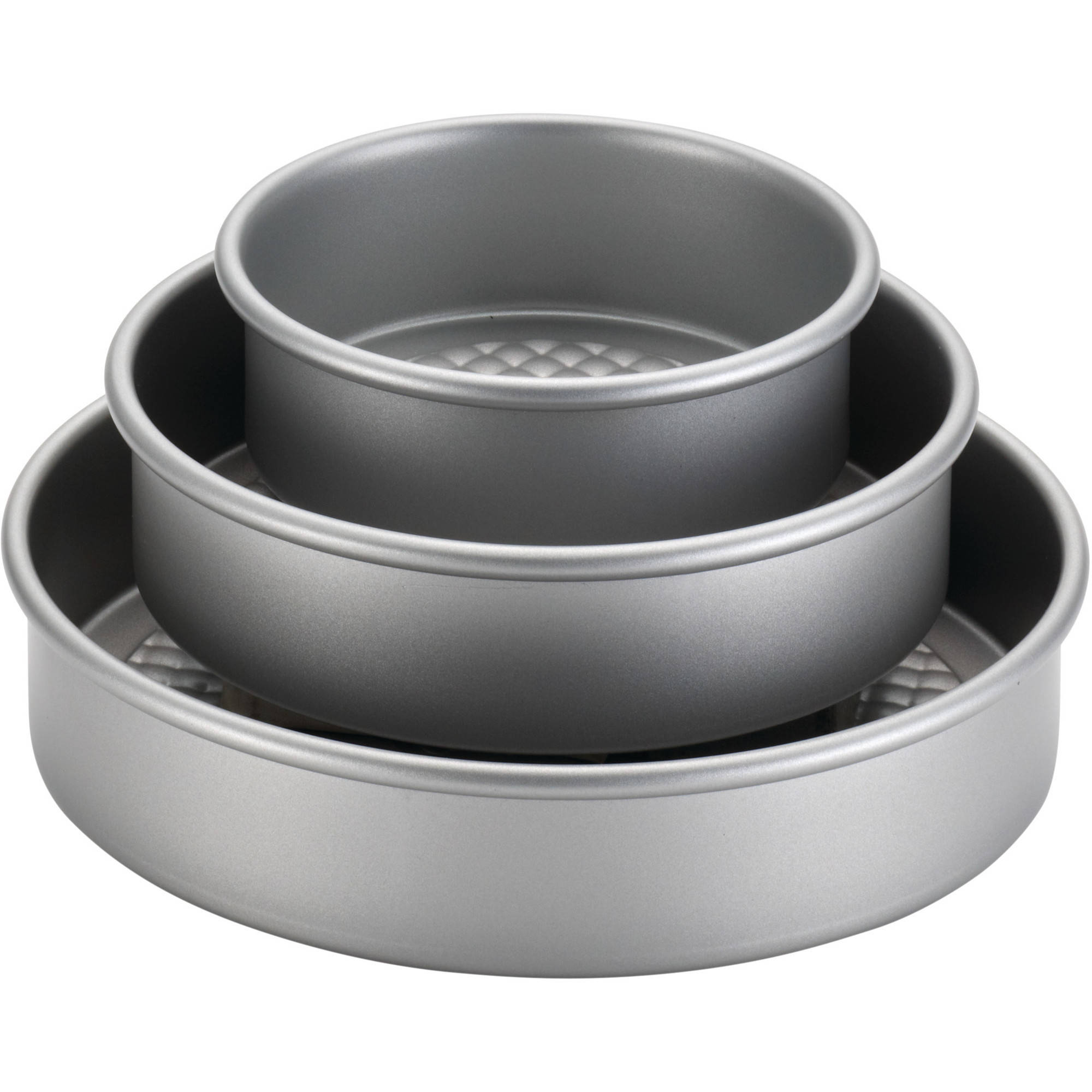 Cake Boss Professional Bakeware 3 Piece Round Cake Pan Set Silver Cake Boss Professional Bakeware 3 Piece Round Cake Pan Set Silver