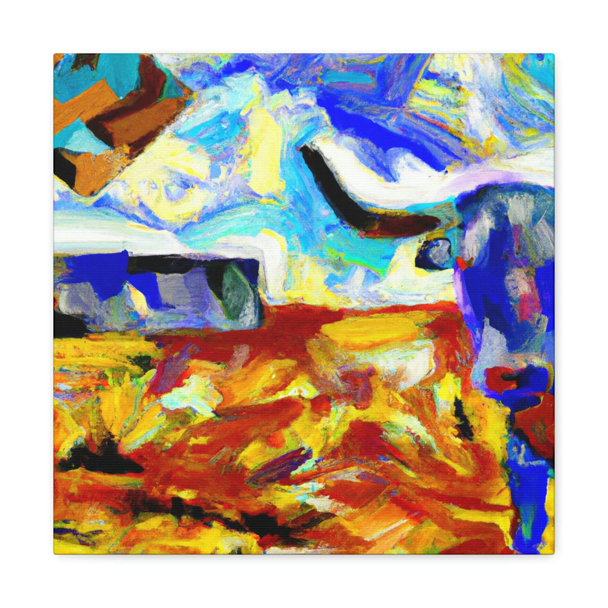 Texas Longhorn Expressionism - Canvas - Walmart.com