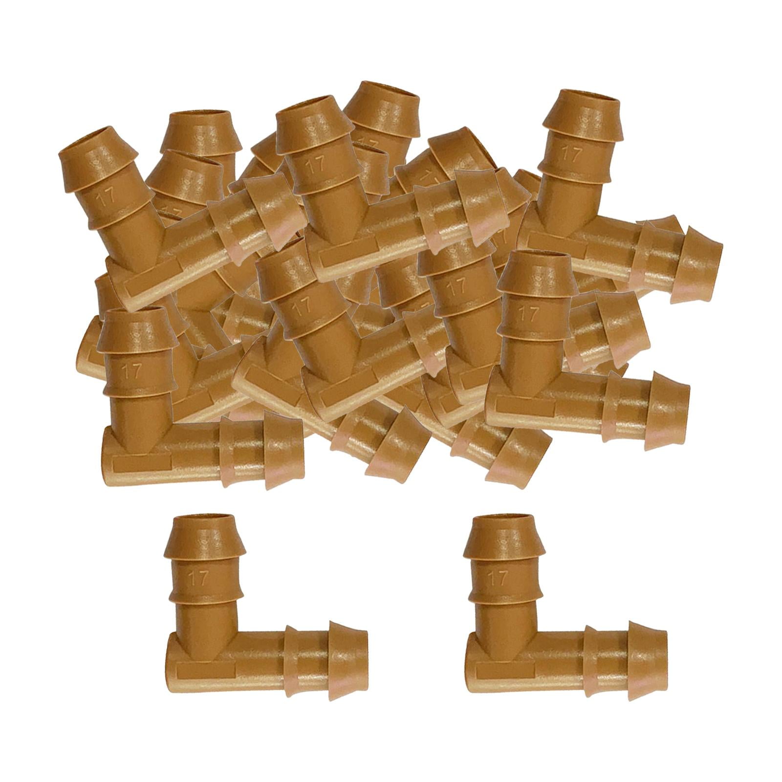 100 Pieces Barbed Connectors Drip Tubing 17mm L Shaped Multifunction ...