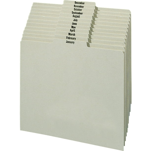 Smead Recycled Top Tab File Guides, Monthly, 1/3 Tab, Pressboard ... Smead Recycled Top Tab File Guides, Monthly, 1/3 Tab, Pressboard ...