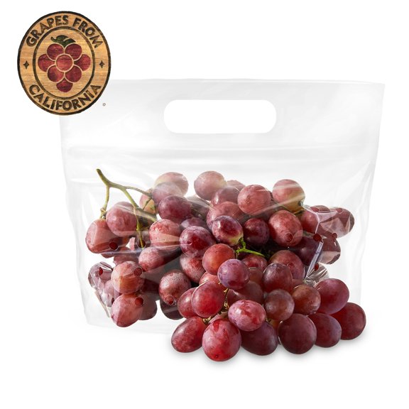 Fresh Green Seedless Grapes from California, Bag (2.25 lbs/Bag Est ...