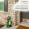 Alpine Corporation 12" x 9" x 18" Polyresin Lighted Welcome Frog Garden ...