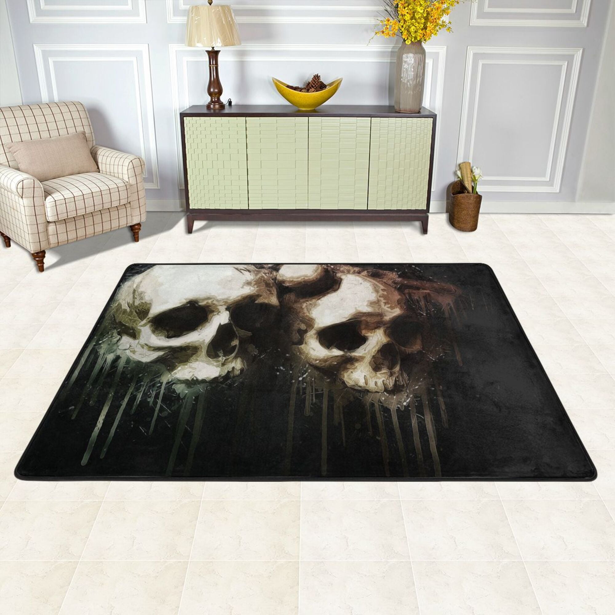XMXY Skulls Bones Skulls Area Rugs Doormat Outdoor Entrance, Facecloth ...