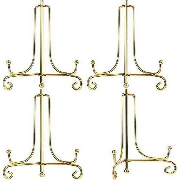 4 Inch (gold),4 Pieces Iron Display Stand, Iron Easel Plaque Display ...
