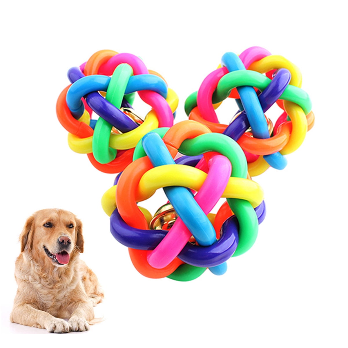 Meidiya Colorful Cat Kitten Interactive Ball Toy,Nobbly Wobbly ...