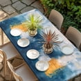 Blue Yellow Fitted Rectangle Tablecloth 30" x 60" Abstract Oil Painting ...