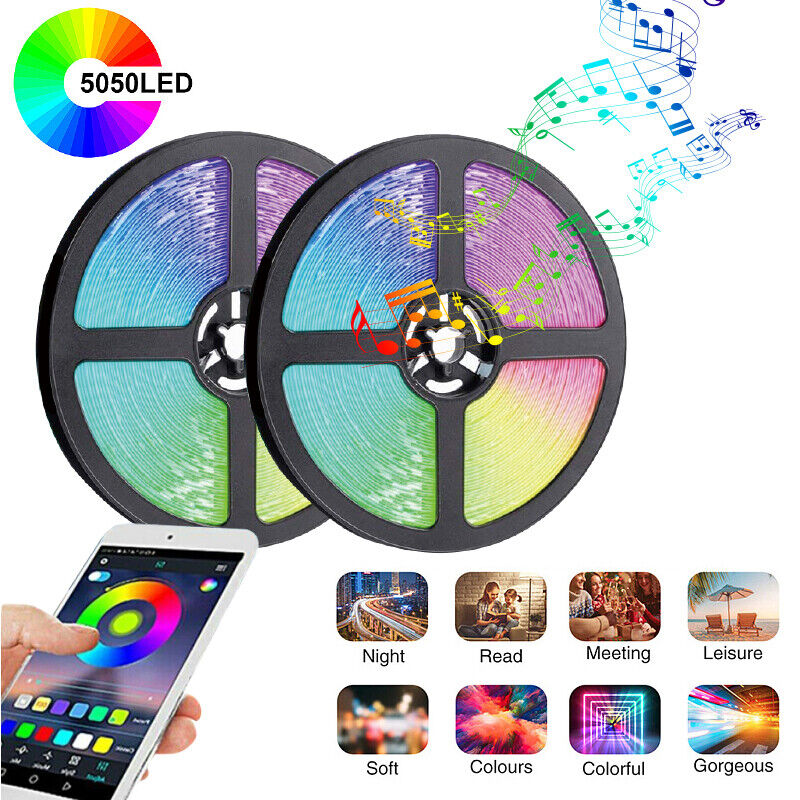 Low Prices Storewide 100ft 50ft LED Strip Lights 5050 RGB Bluetooth low-prices-storewide-100ft-50ft-led-strip-lights-5050-rgb-bluetooth