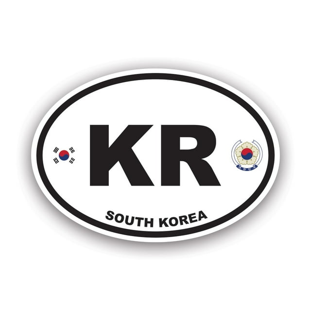 South Korea Oval Sticker Decal - Self Adhesive Vinyl - Weatherproof ...