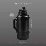 TAL 3 Liter Stainless Steel Zeus Black Water Bottle with Leak-Proof Lid ...
