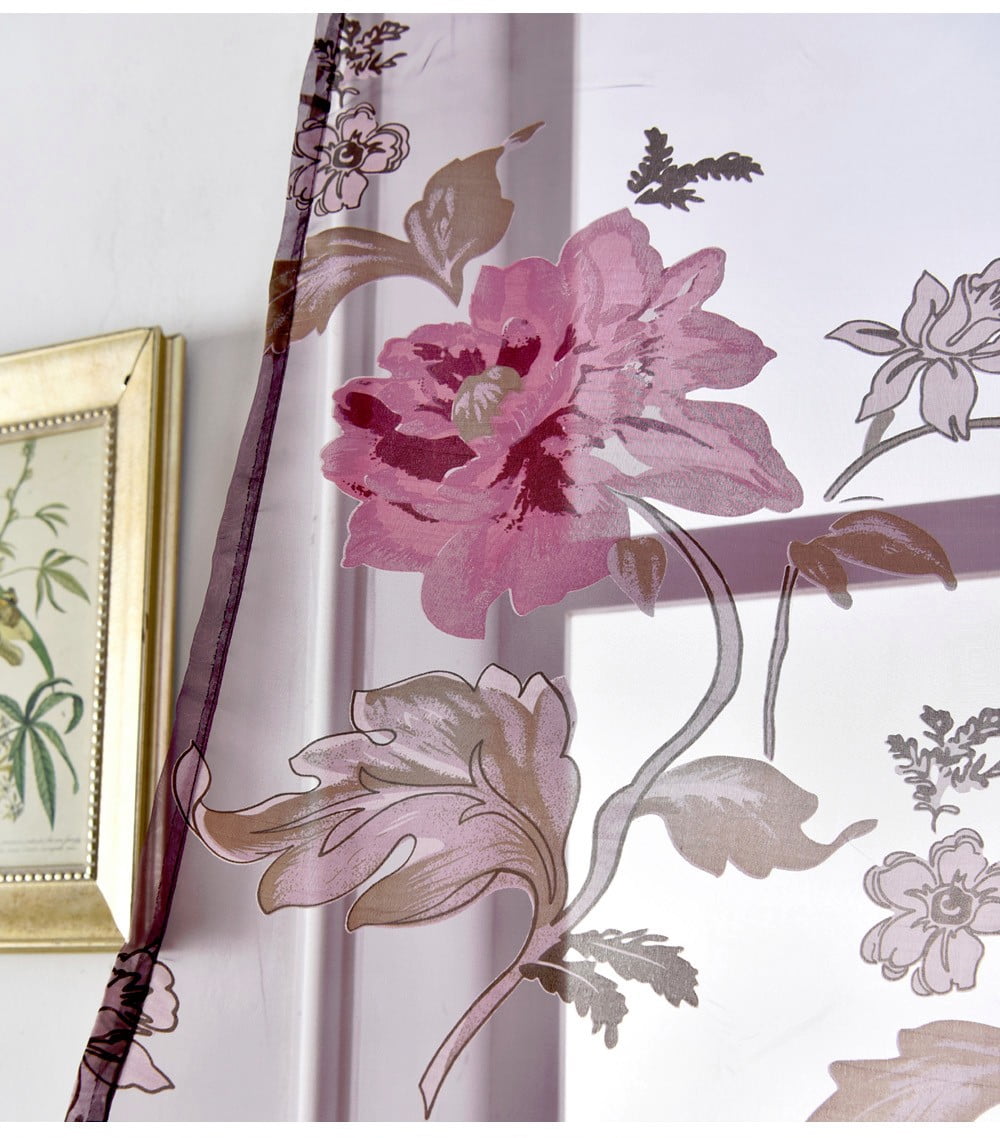 1 Pair 140*140cm Peony Curtain Floral Tulle Door Window Curtain Living ... 1 Pair 140*140cm Peony Curtain Floral Tulle Door Window Curtain Living ...