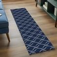 Area Rug 2x6ft Abstract Navy Blue Waves Line Area Rugs Washable Low ...
