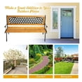 Cast Iron Outdoor Bench, 3-Seater Patio Garden Bench, Heavy Duty Park ...