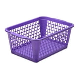YBM Home Large Plastic Storage Basket Organizer Bin, Purple 15 L x 10 W ...