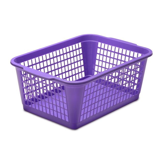 YBM Home Large Plastic Storage Basket Organizer Bin, Purple 15 L x 10 W ...