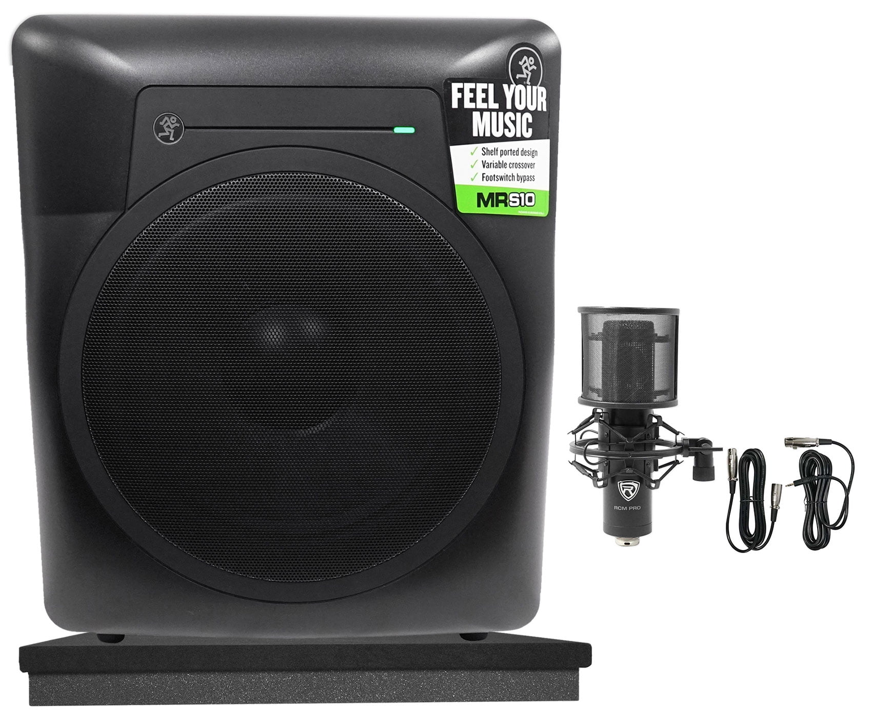 Mackie MRS10 10” 120 Watt Powered Active Studio Subwoofer Sub+Mic ...