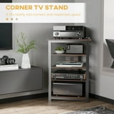 HOMCOM Entertainment Center TV Stand, 4-Tier Corner Audio Tower, Space ...