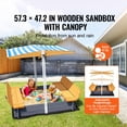 Outdoor Sandbox with Canopy, Foldable Benches&Bottom Liner - Natural ...