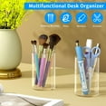 Artrylin 3Pcs Acrylic Clear Thick Pencil Cup,Pen Holders,Round Makeup ...
