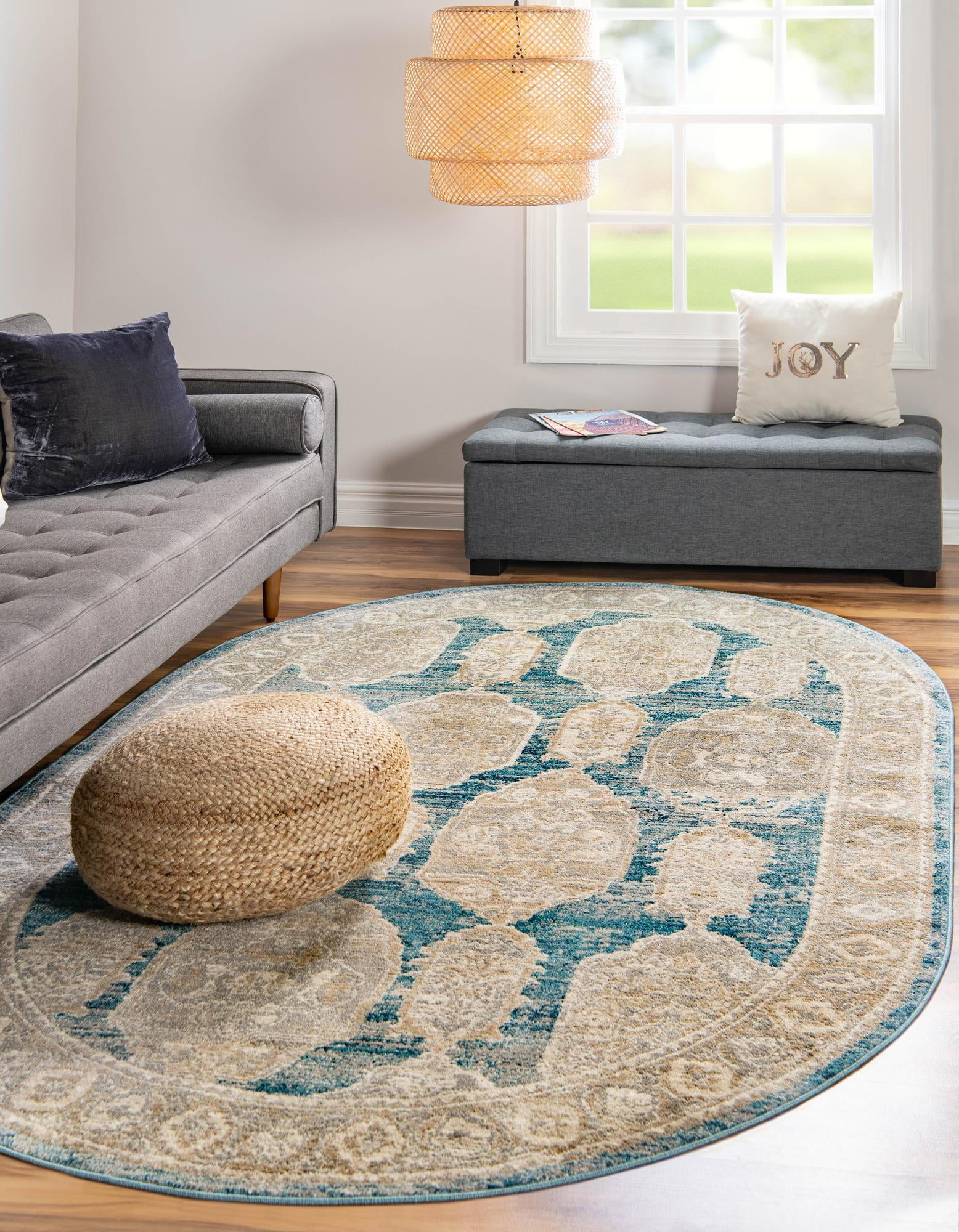 Rugs.com Lola Collection Rug – 8' x 10' Oval Blue Medium Rug Perfect ...