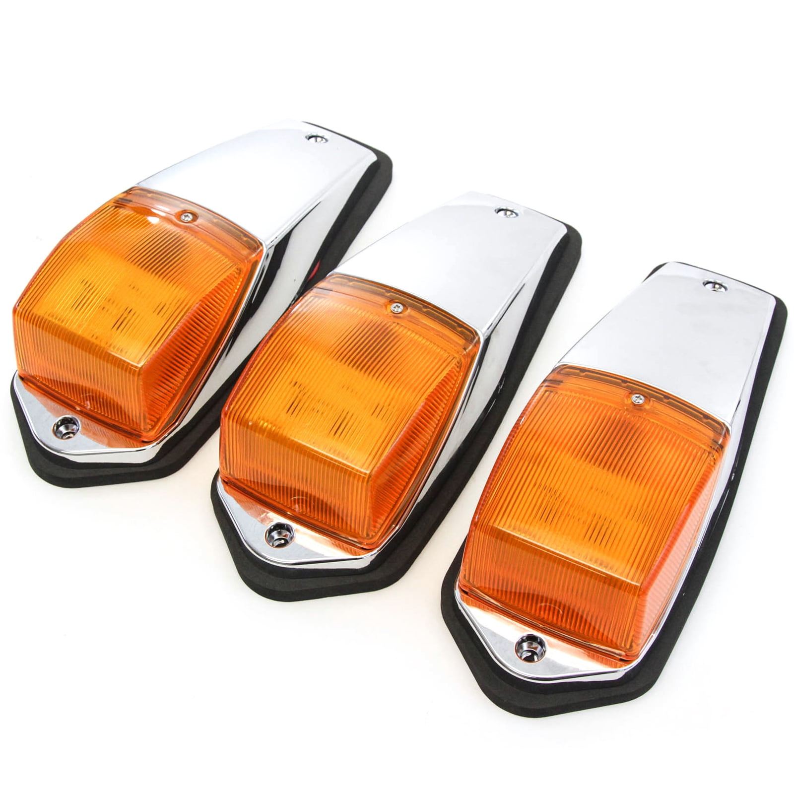 Red Hound Auto Set of 3 Cab Marker Lights Chrome with 31 Ultra Bright ...