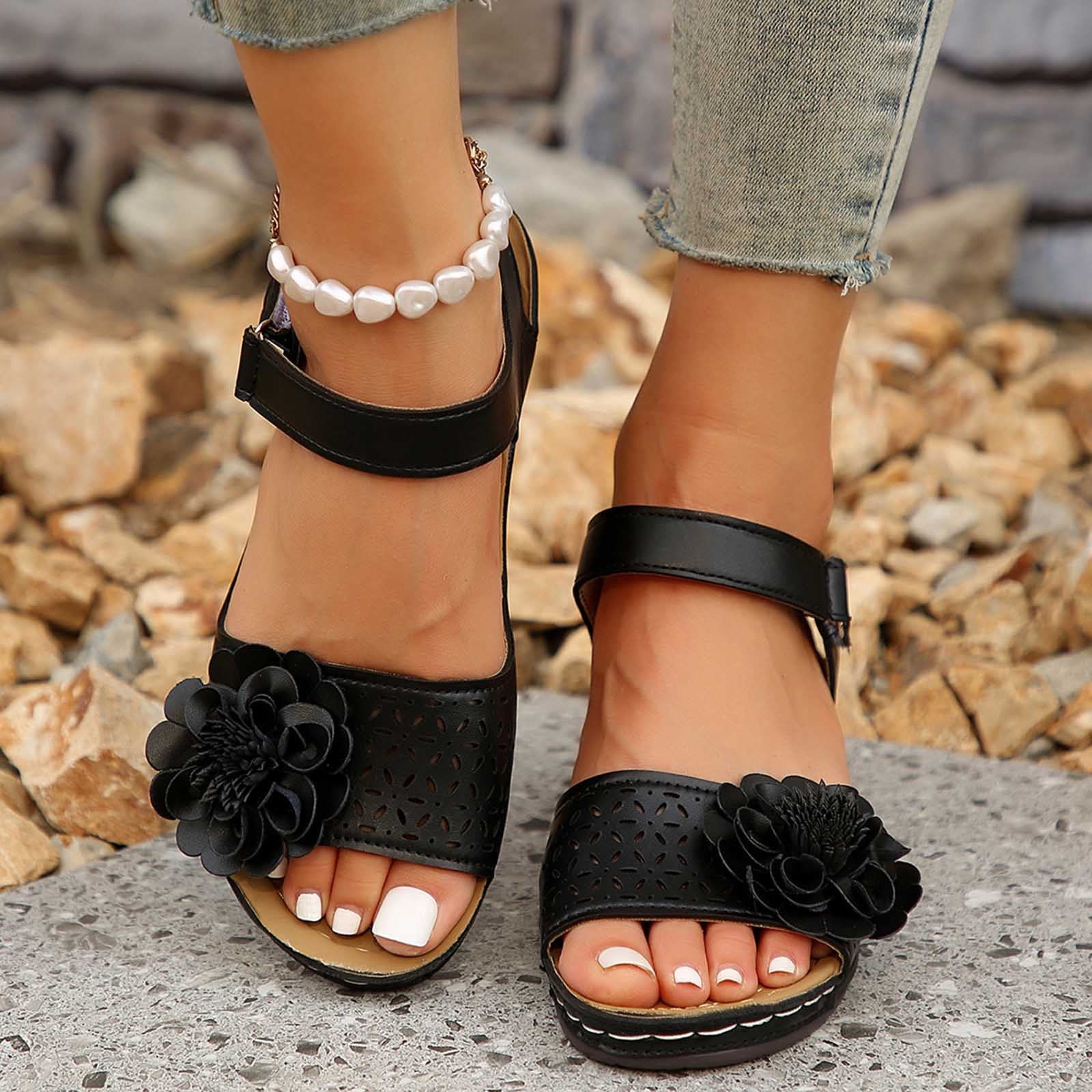 Click here for Latrodar Wedge Sandals For Women Comfortable Sanda... prices