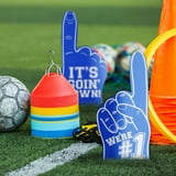 2 Pack Giant Blue Foam Fingers, #1 and 'It's Goin' Down', Sports ...