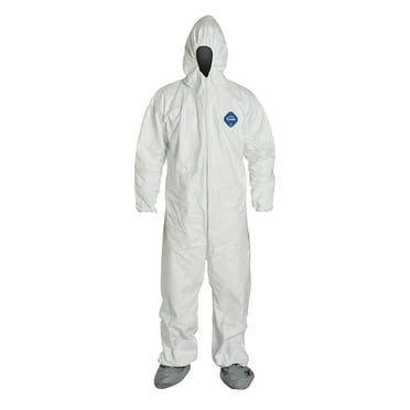 Tyvek Elastic-Cuff Hooded Coveralls w/Boots, White, 3X-Large, 25/Carton ...