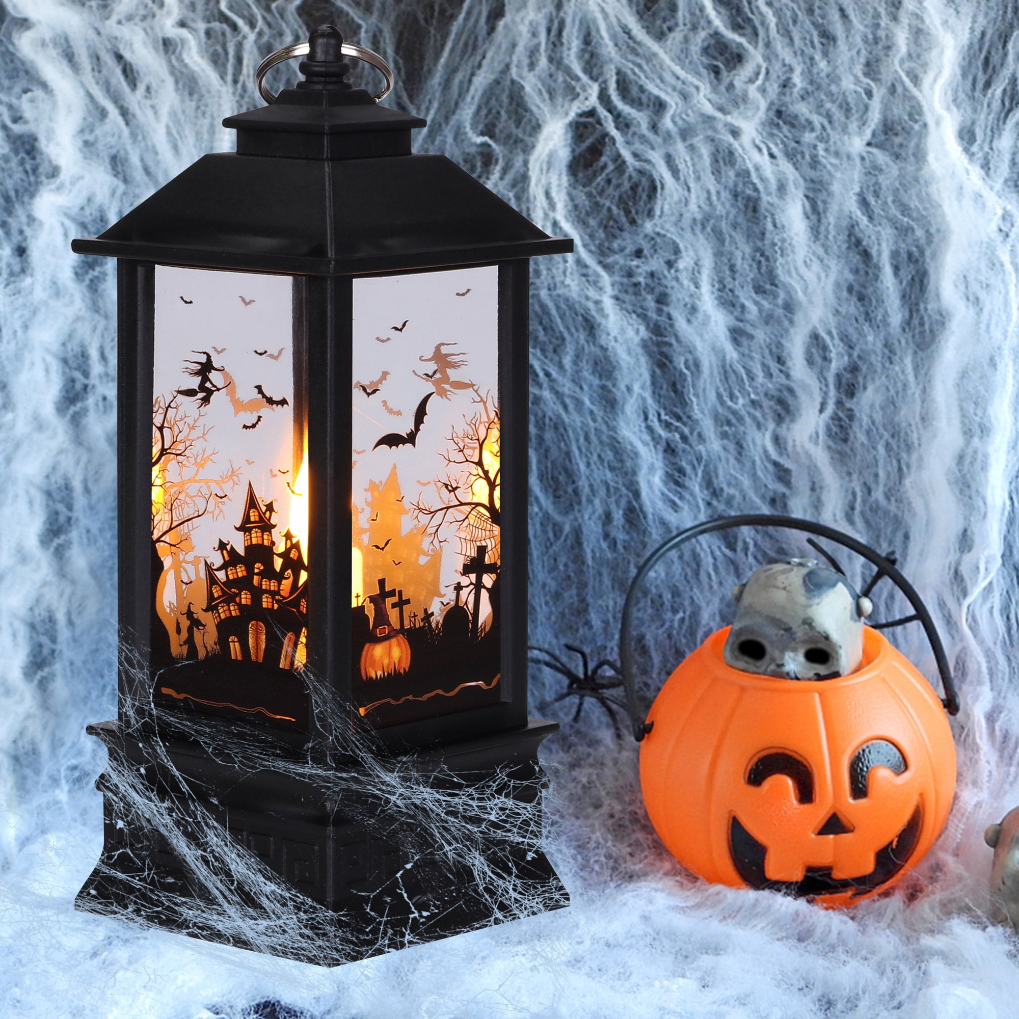 SHCKE Halloween Wind Lamp LED Pumpkin Lamp Lanterns Decorative Hanging ...
