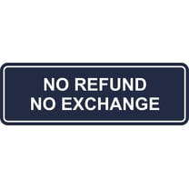 Standard No Refund No Exchange Sign(Navy Blue / White) - Large ...