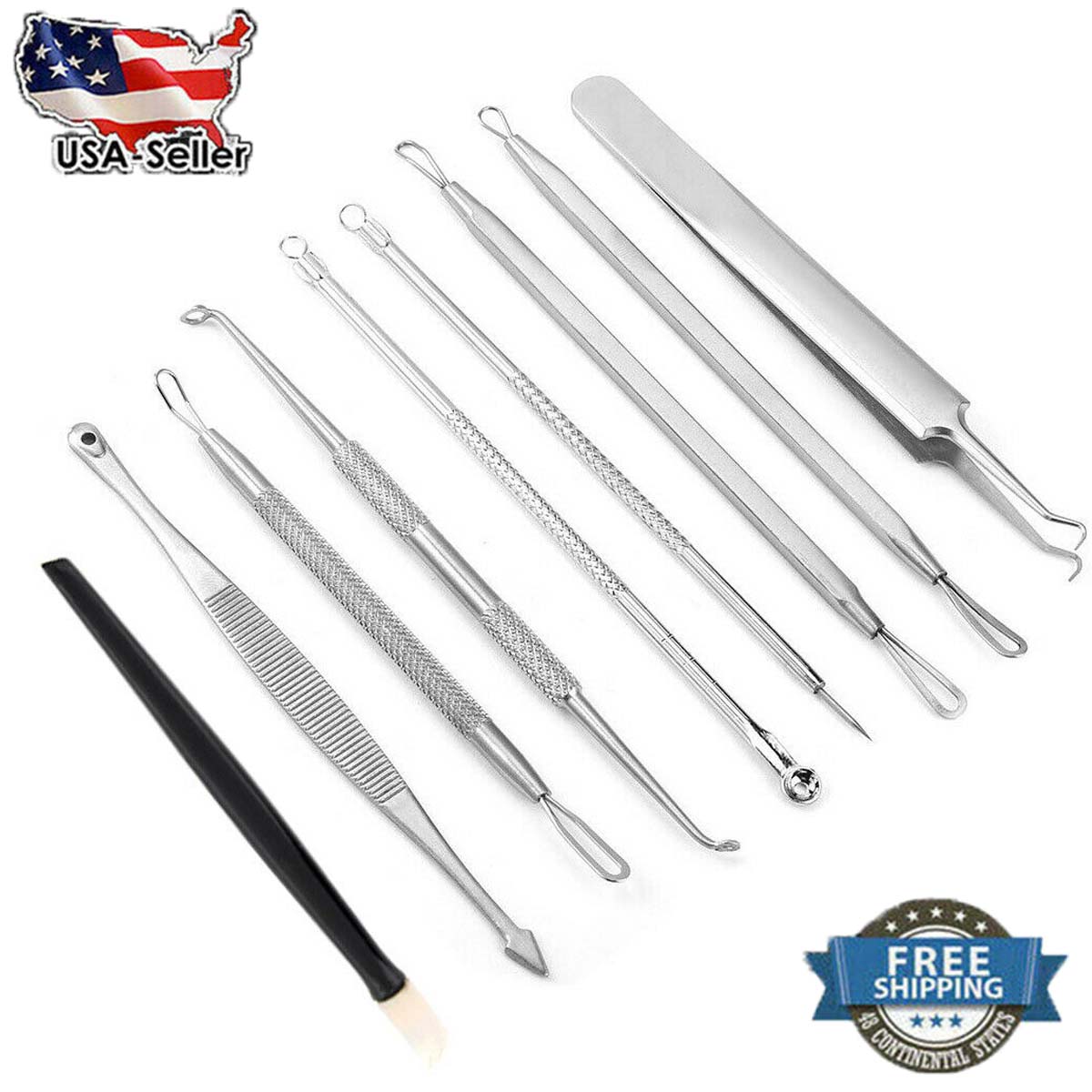 Pimple Blackhead Remover Kit Dr Tool Comedone Zit Extractor Best 9PCS ...