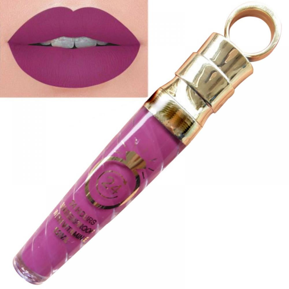 Waterproof Long Lasting Matte Lip Gloss Liquid Lipstick Shimmer Glitter ...
