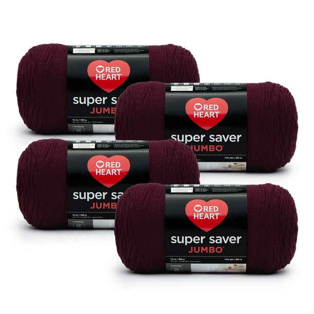 Red Heart® Super Saver® Jumbo #4 Medium Acrylic Yarn, Claret 14oz/396g ...