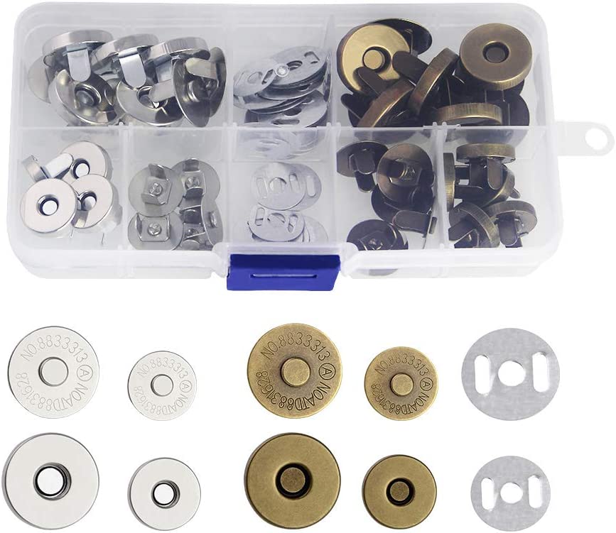 LYTIVAGEN 20 PCS Magnetic Snap Button Metal Snaps Fasteners with ...