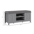 Shoe Storage Bench, Entryway Bench with Cushion & Sliding Doors, 10 ...