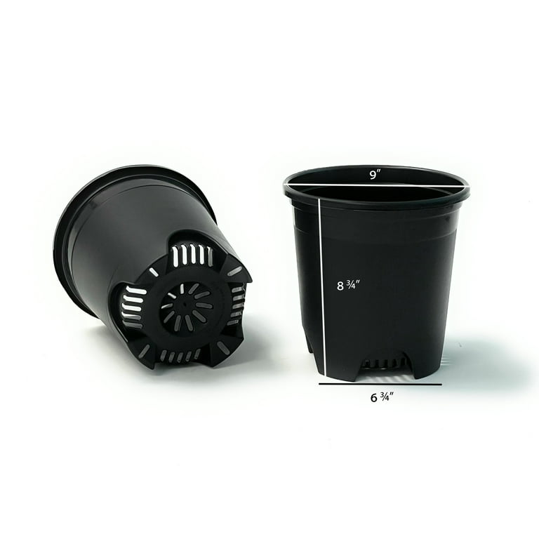 2 Gallon Plant Containers Round Black Plastic Nursery Pots 2 Gallon